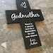 Personalized Godparent Wood Cross Set: Baptism Christening Gift Size 9 ...