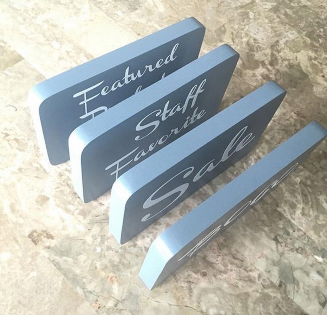 Retail Signs Stand up Signs Shelf Wooden Sitter Set of 4 - Etsy