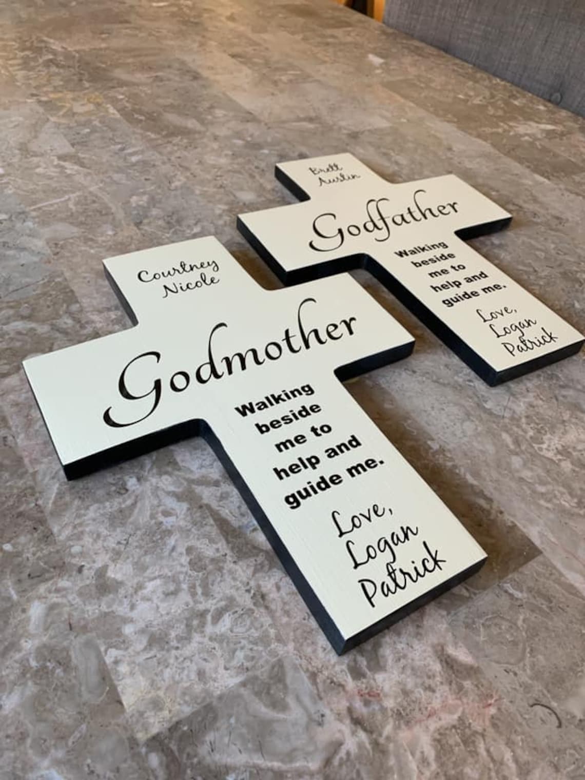 Personalized Crosses for Godparents Wood Wall Cross for | Etsy