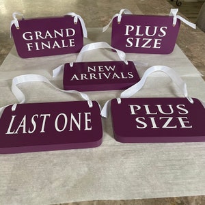 Hanging Retail Display Signs, Custom Signage With Ribbons, Personalized ...