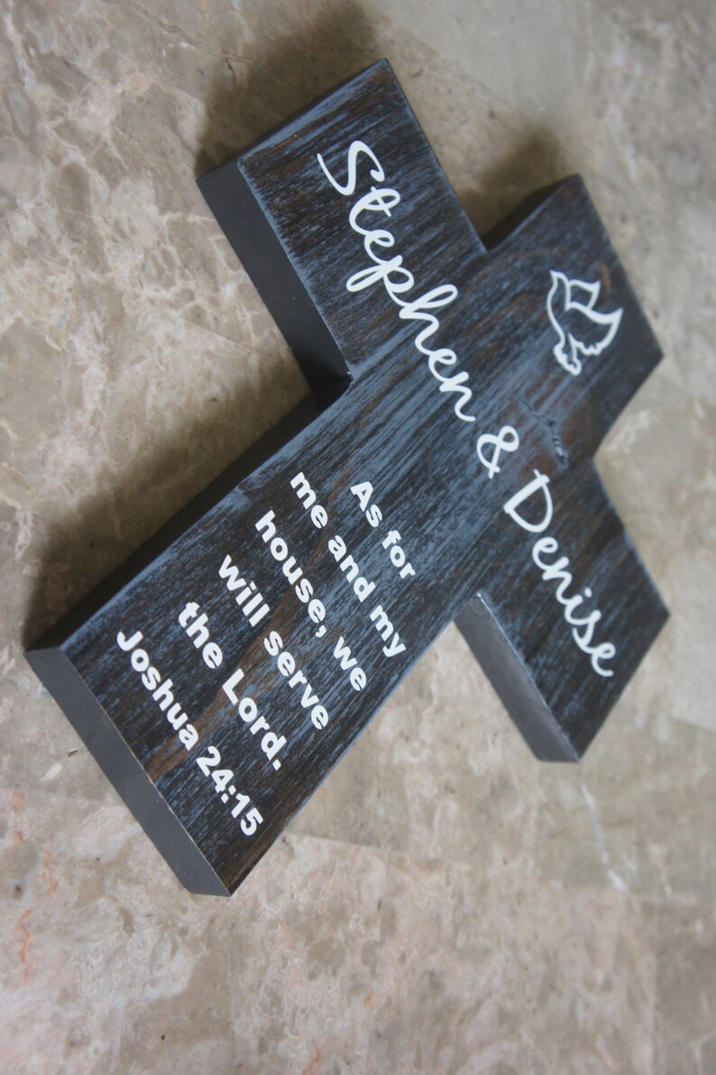 Wedding Day Personalized Wood Cross Anniversary Rustic Wooden - Etsy
