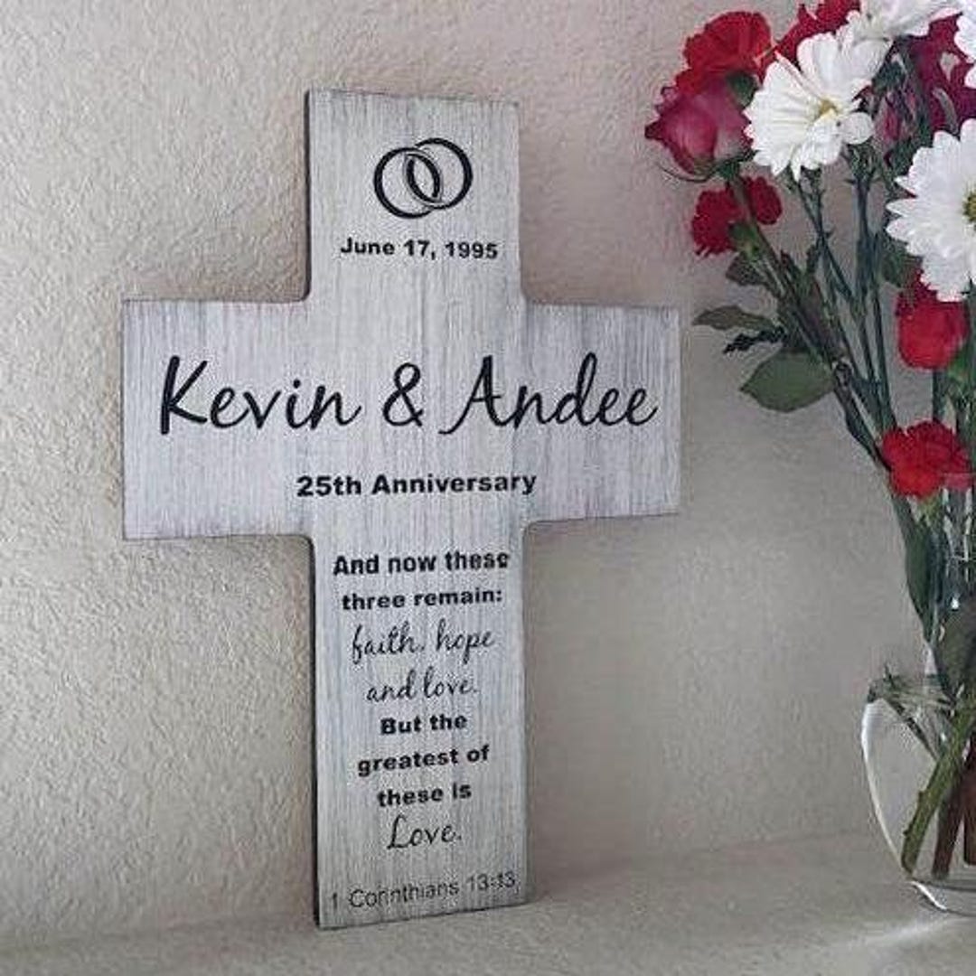 Anniversary Cross Personalized Gifts 1 Corinthians Gift for Parents ...