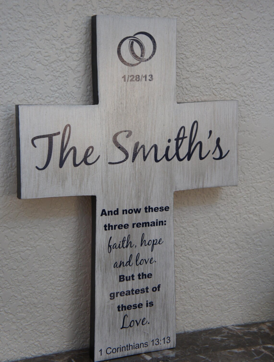 Wedding Wall Cross Personalized Last Name With Scripture - Etsy