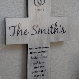 Wedding Wall Cross Personalized Last Name With Scripture - Gift for ...