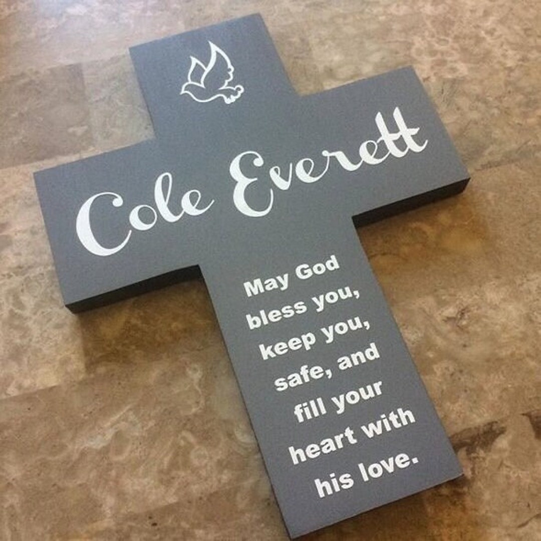 Custom Wood Wall Cross for Baptism Christening Dedication - Etsy