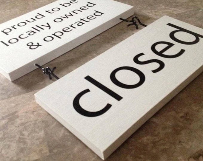 Personalized Business Signs With Hooks Attached Top One Sided Proud to ...