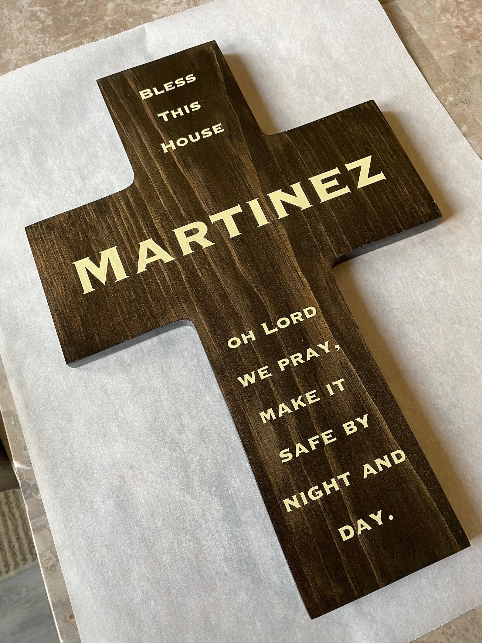 Family Name Personalized Pine Wood Cross With Poem LARGE - Etsy