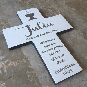 Cross for Goddaughter, First Communion, Baptism Gift, With Chalice ...