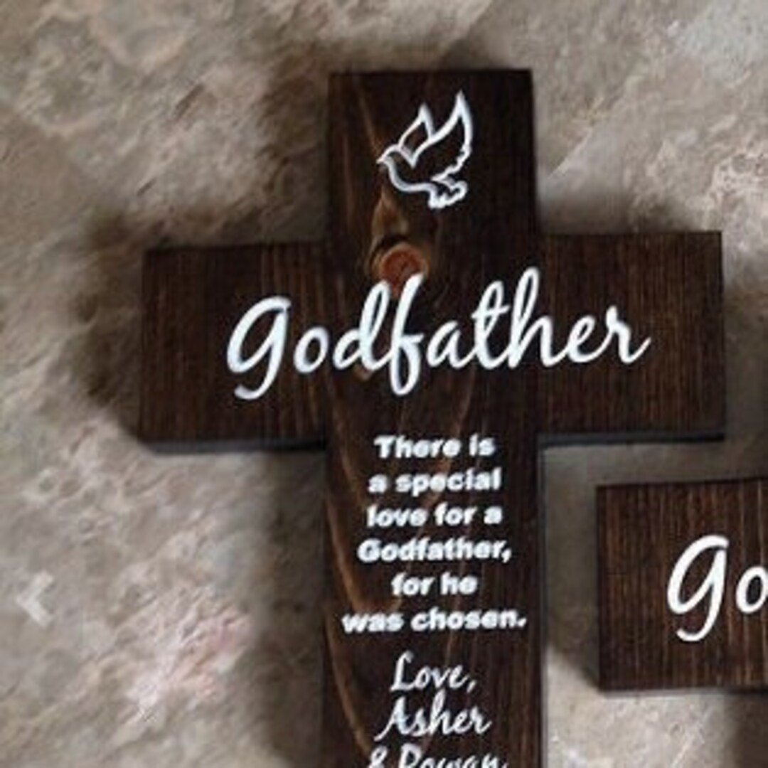 Godfather Personalized Wood Wall Cross Godparent Proposal Gift for ...