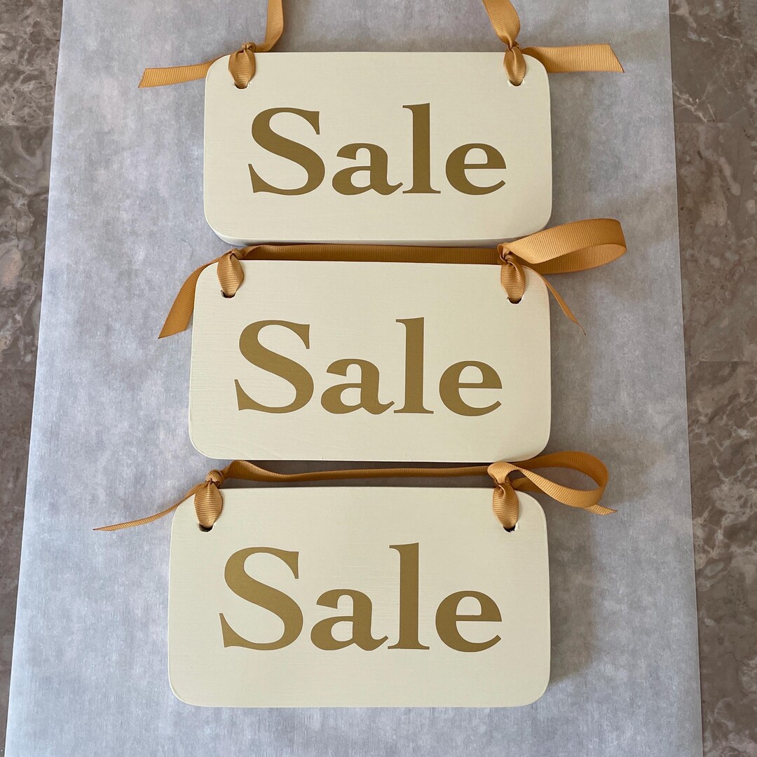 Retail Signs With Ribbons, Lot of 3 Sale Signs or Custom Your Own Words ...