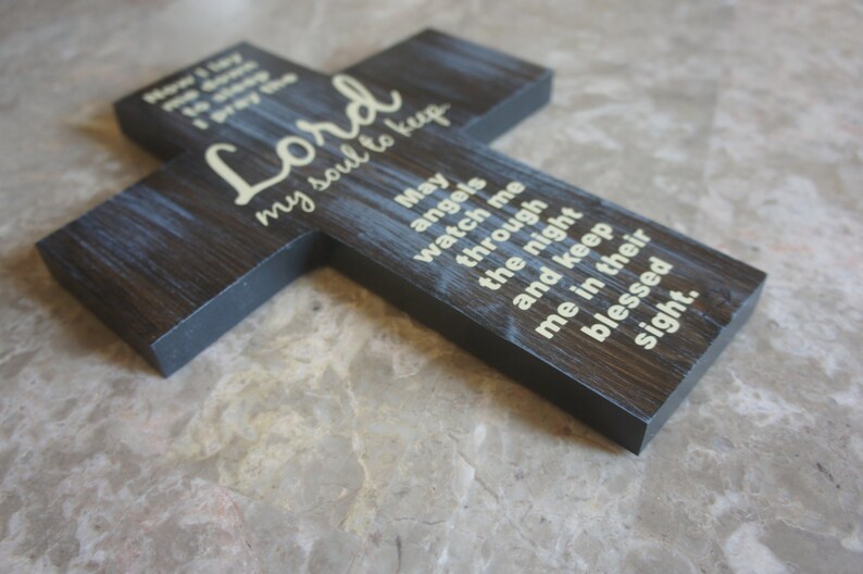 Bedtime Prayers Baby Cross Gift for Baby Now I lay me down | Etsy