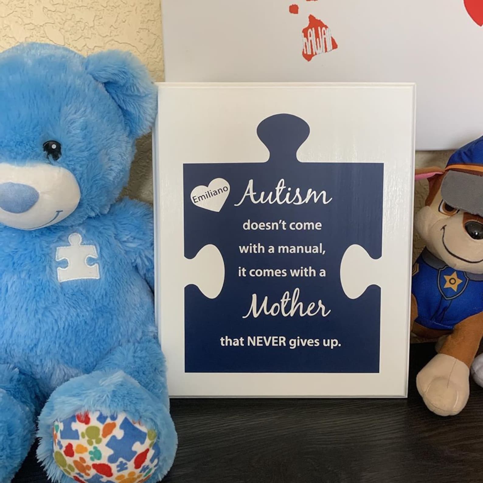 Personalized Autism Puzzle Piece Wood Wooden Sign Plaque | Etsy