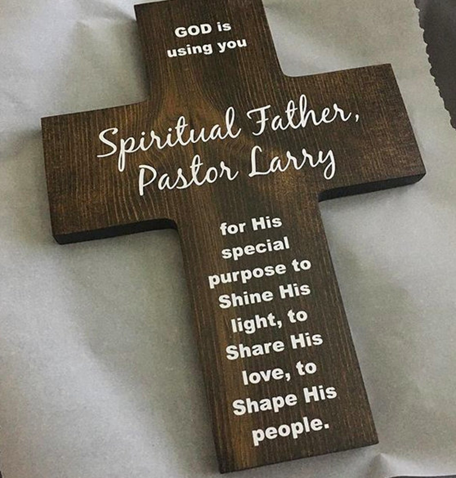 Pastor appreciation cross Personalized Pine Wood Cross for | Etsy