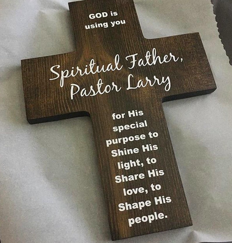 Pastor Appreciation Cross, Personalized Pine Wood Cross for Christmas ...