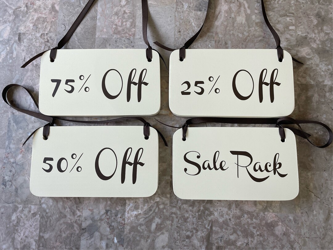Business Display Sign Set of 4 Hanging Retail Sale Custom Signage With ...