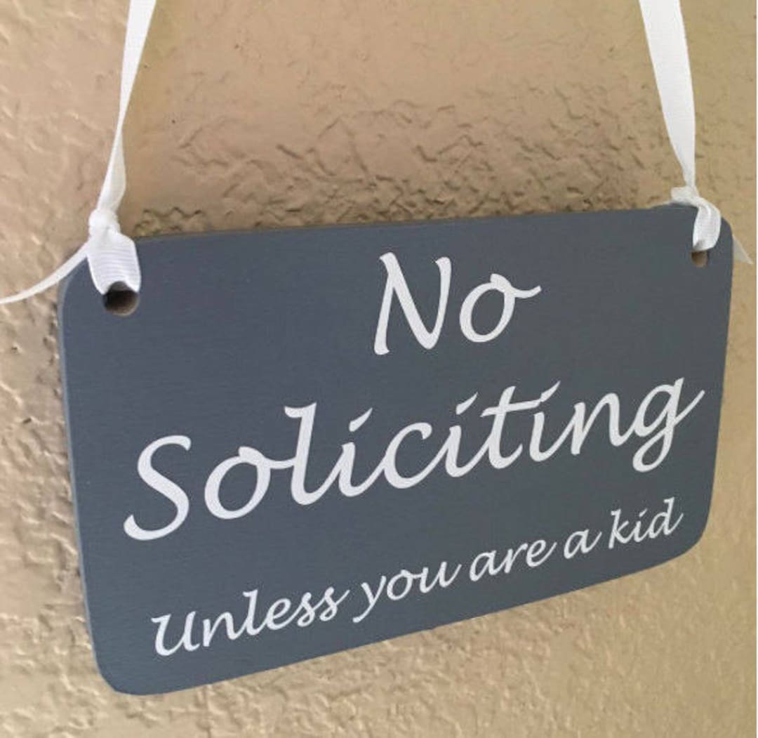 Cute No Soliciting Unless You Are A Kid Door Sign - Wood Signage for ...