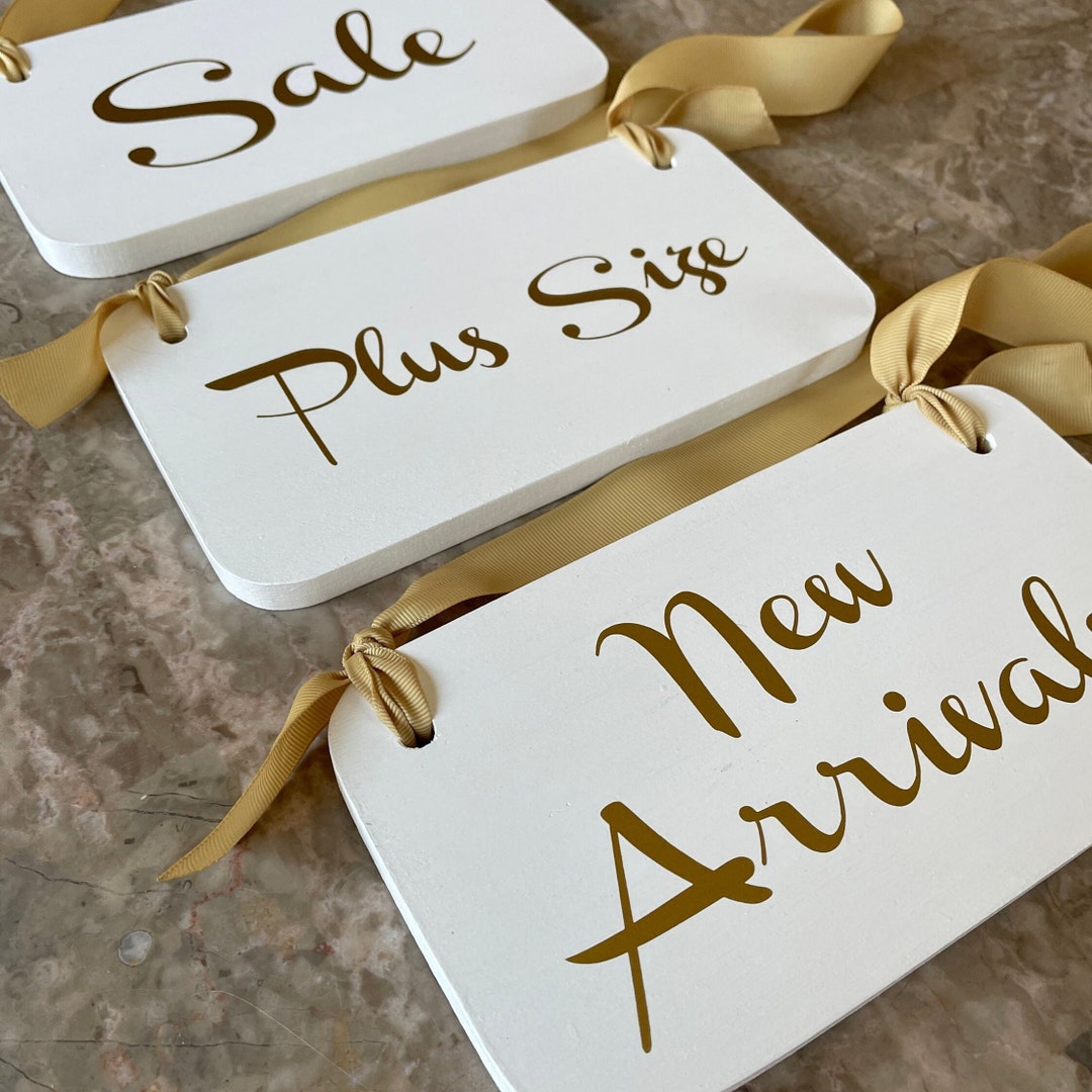 Custom Retail Signs With Ribbons, Lot of 3 Signs, New Arrivals-sale ...