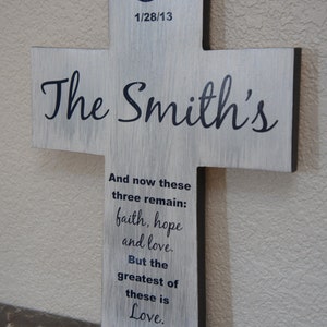 Wedding Wall Cross Personalized Last Name With Scripture - Gift for ...