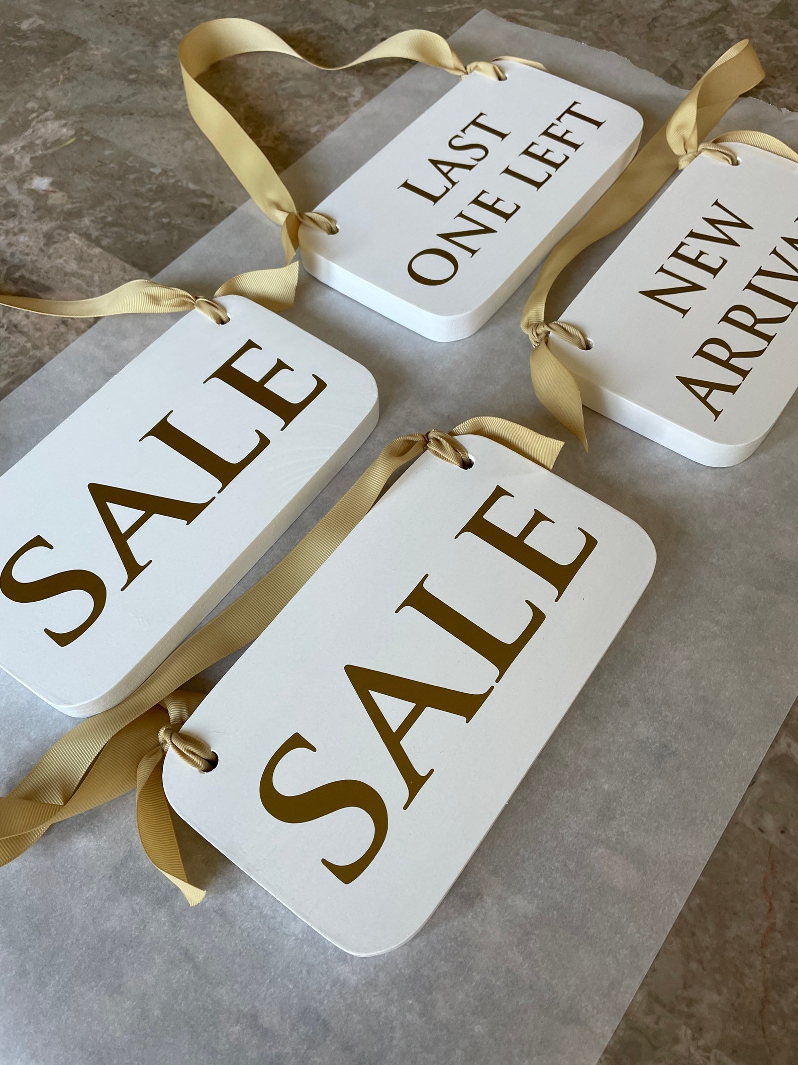 Hanging Retail Sale Custom Signage With Ribbons Personalized - Etsy