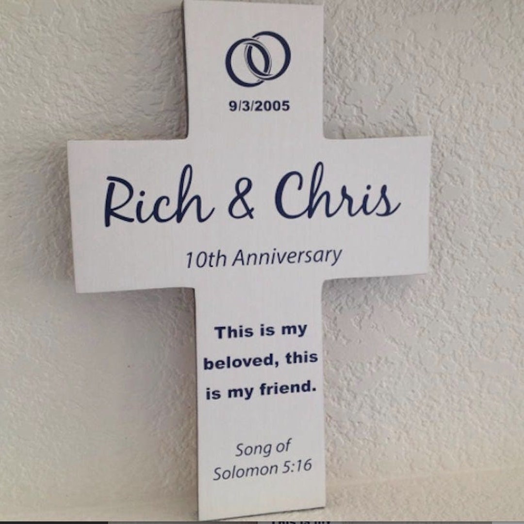 Anniversary Gift, Wedding Wall Cross, 2nd 5th 10th 15th 20th 25th 50 ...