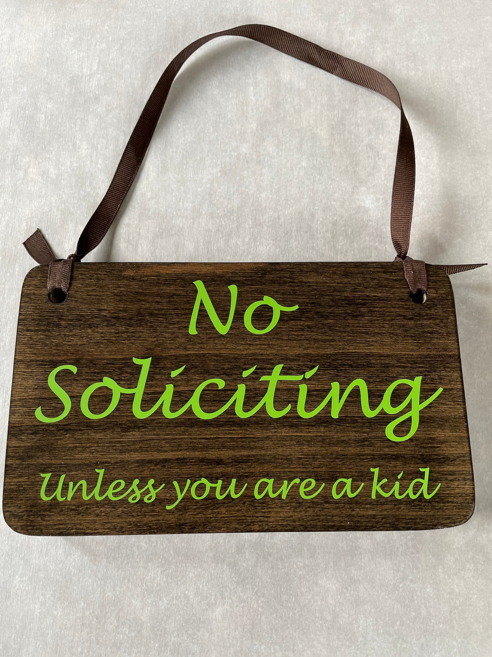 Cute No Soliciting Unless You Are A Kid Door Sign Wood - Etsy