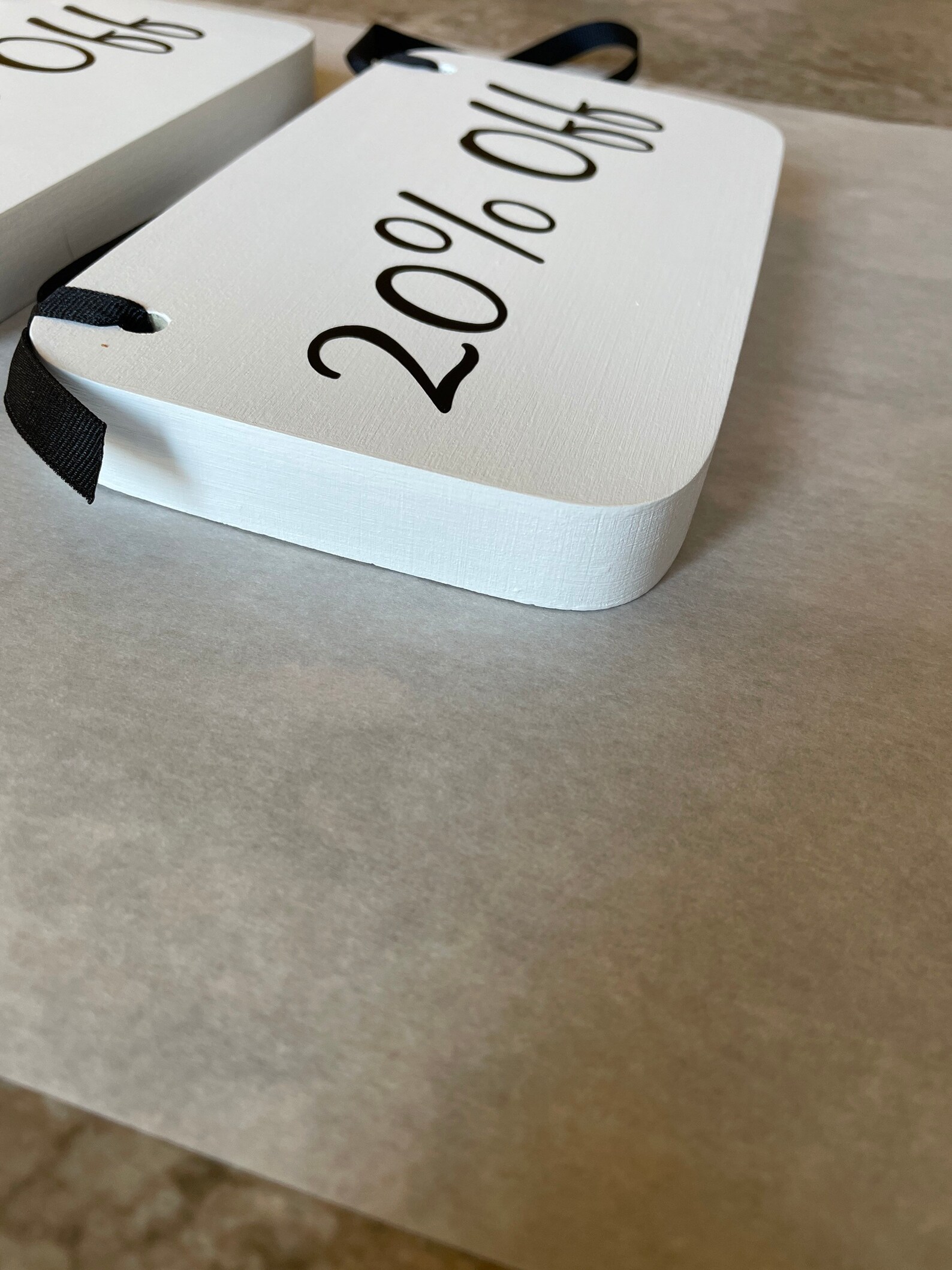 Wood Retail Signs With Ribbon for Hanging Set If 3 Custom - Etsy