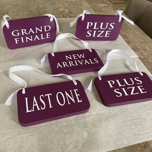 Hanging Retail Display Signs, Custom Signage With Ribbons, Personalized ...