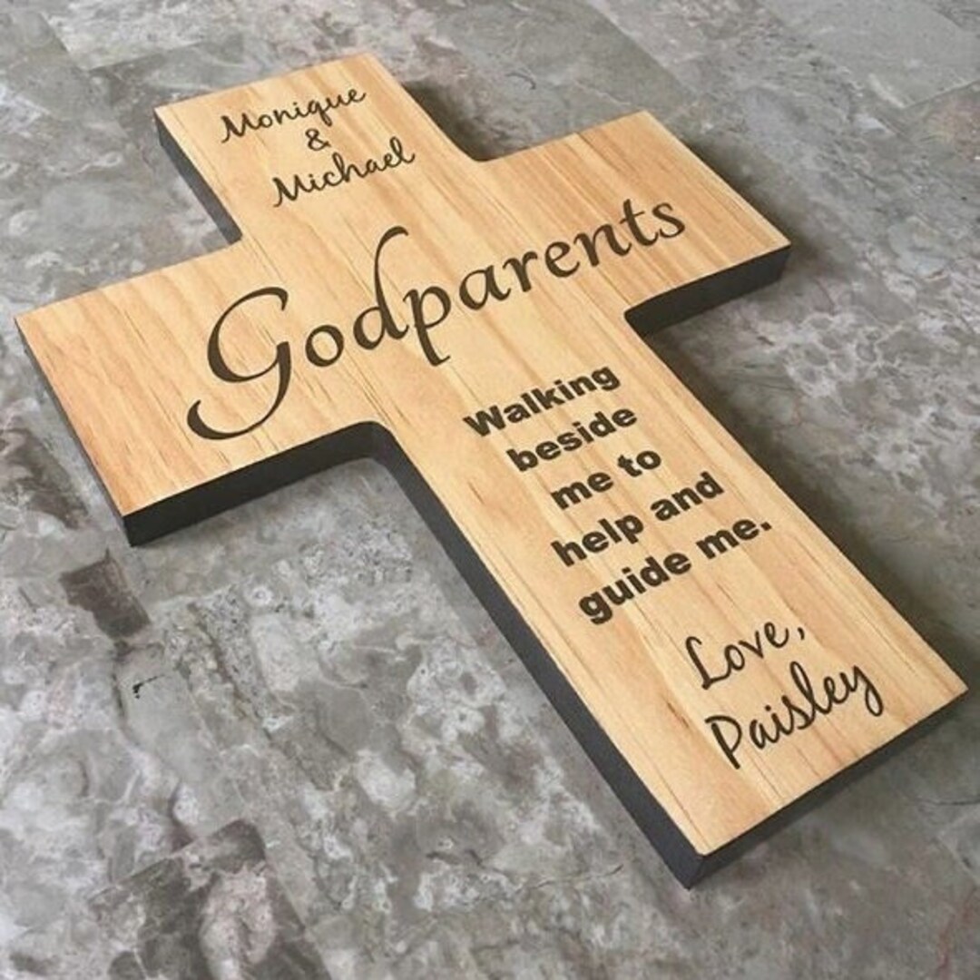 Cross for Godparents, Godparent Gift, Personalized Godparents Gift ...