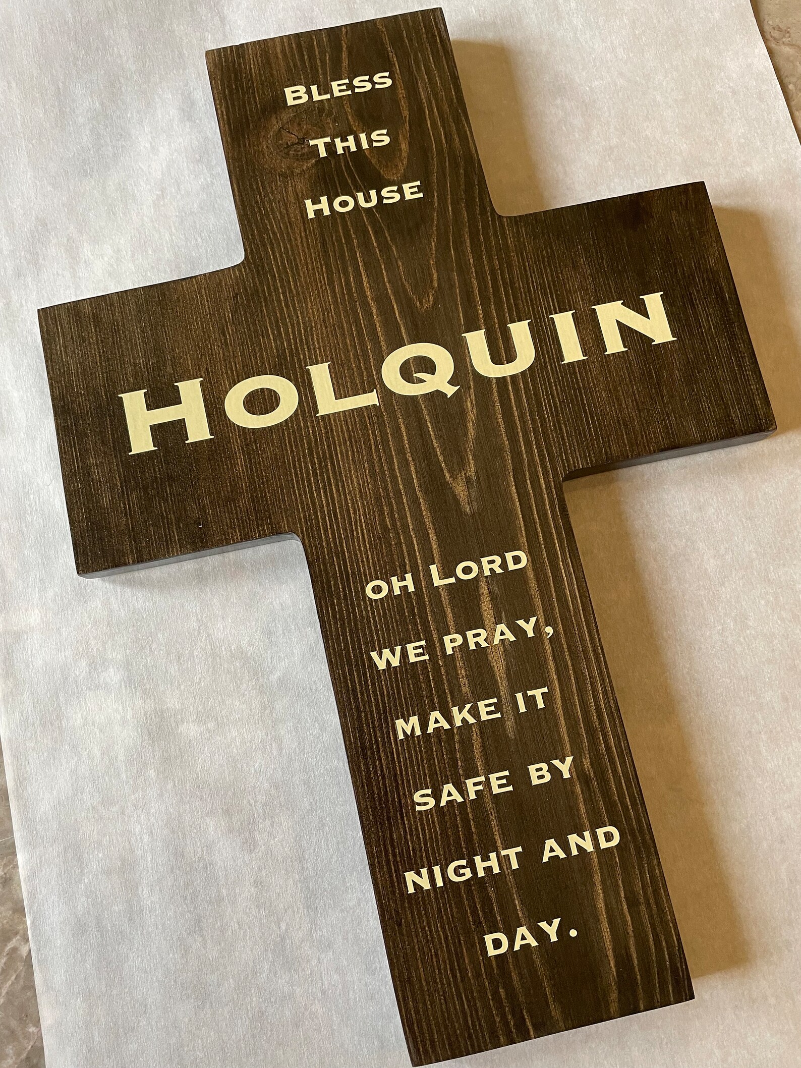 Family Name Personalized Pine Wood Cross With Poem LARGE - Etsy
