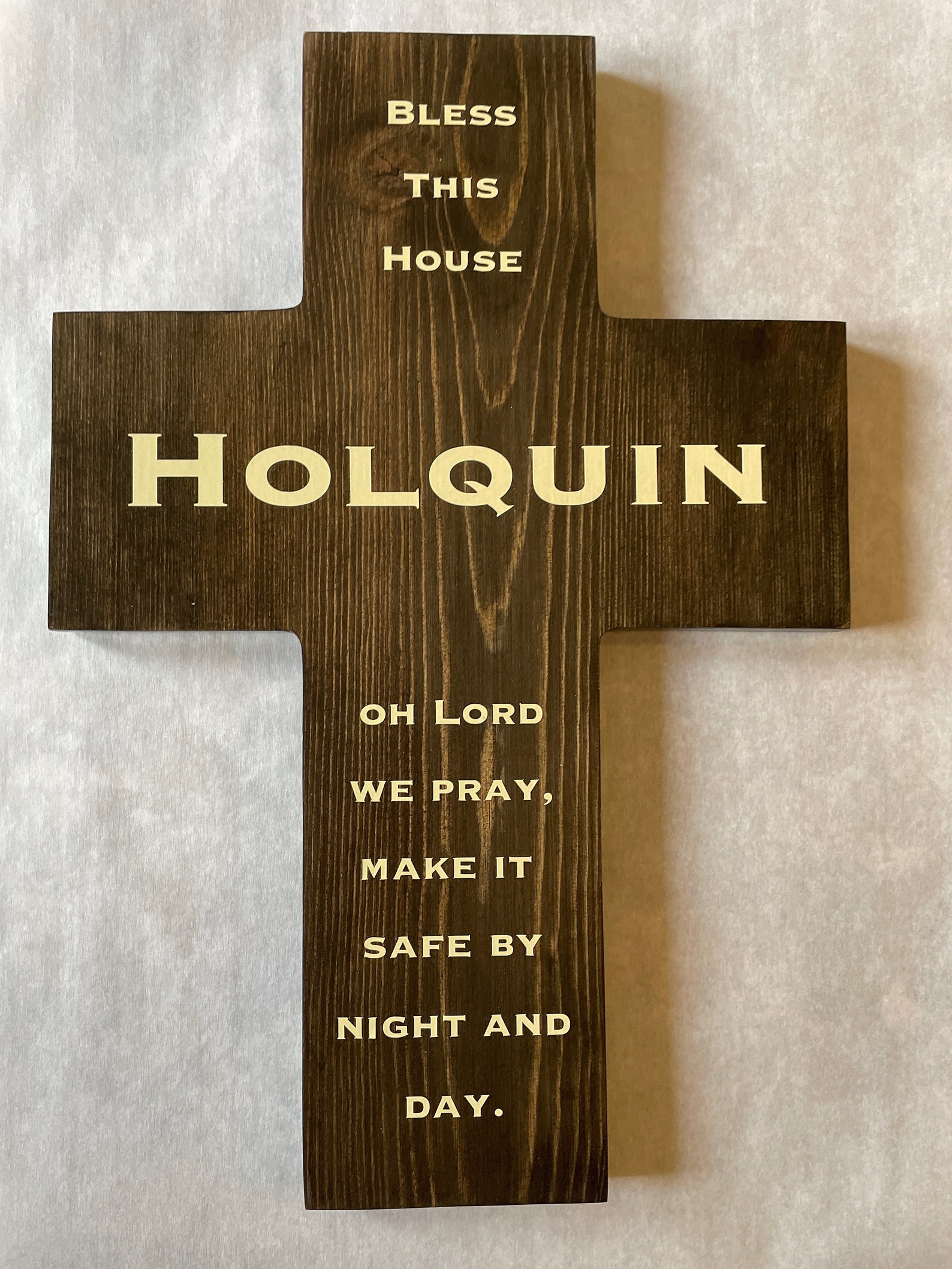 Family Name Personalized Pine Wood Cross With Poem LARGE - Etsy