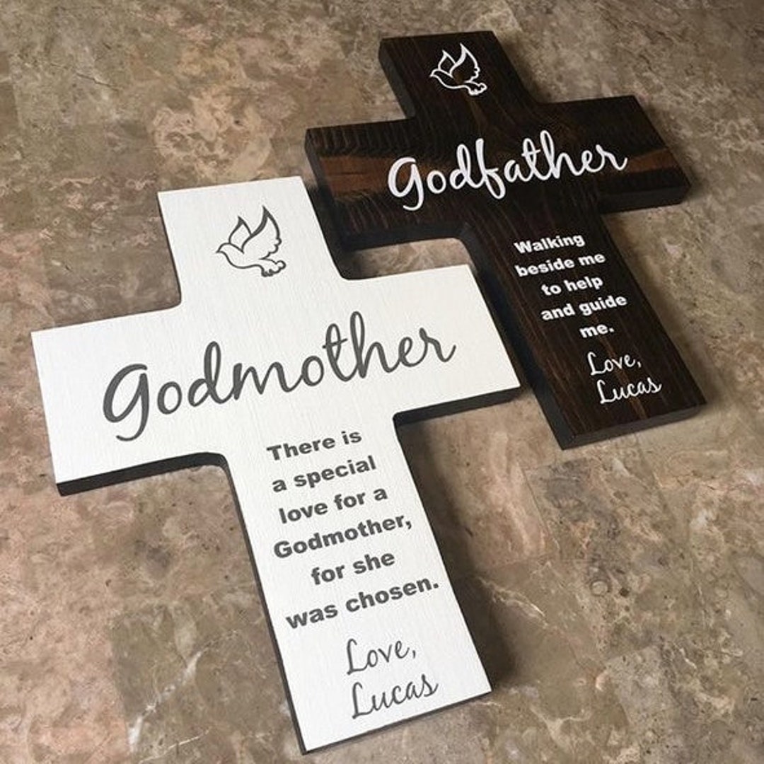 Personalized Cross Gift for Godparents. Godmother Gift - Godfather Gift ...