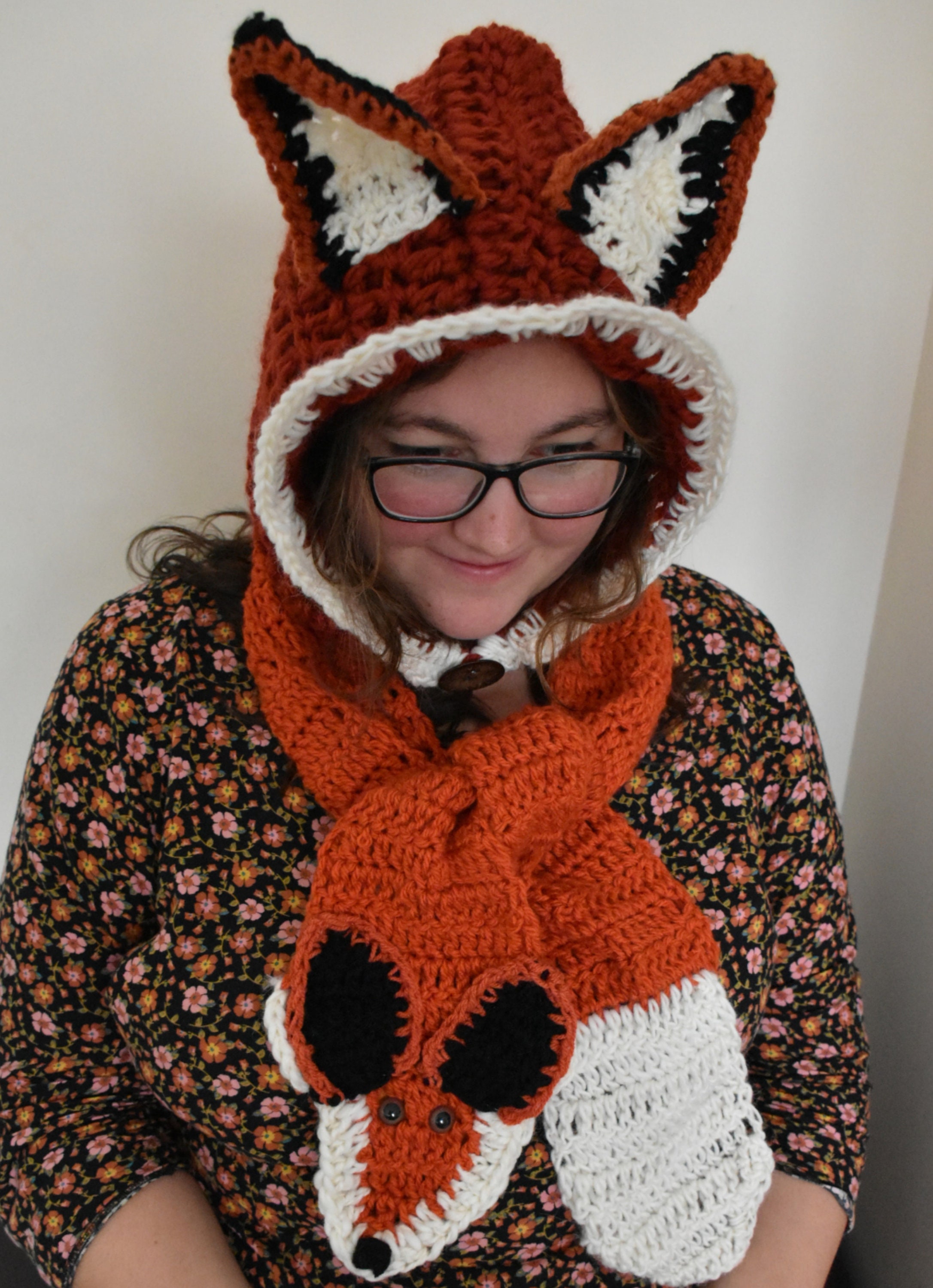 Hand Made Fox Scarves-adults and Children's Pure Wool Woodland Made in ...
