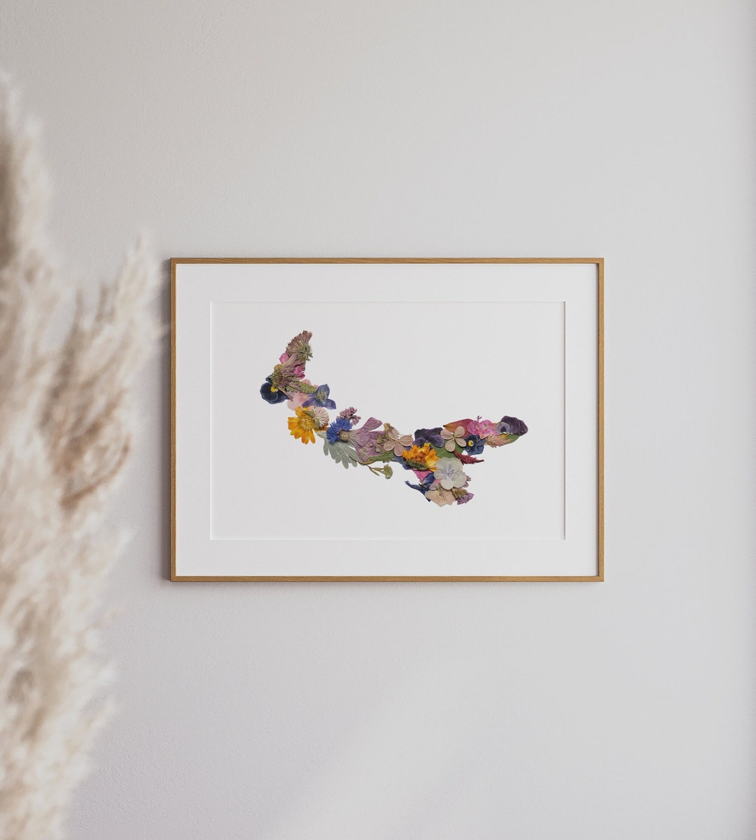 Prince Edward Island Map Made With Pressed Flowers, 8x10 Digital ...