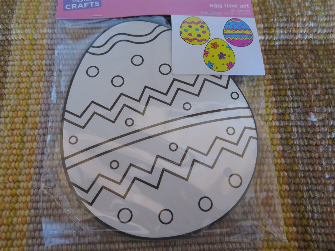 Color Your Own Easter Egg Decorations,24 Pre-printed Cardstock Eggs ...