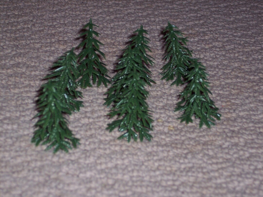 Mini Pine Trees,plastic, Set of 8,christmas Crafting,scenery for Model ...