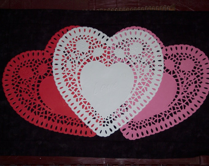 10 Inch Heart Tissue Doilies,red,pink or White,16/pkg,cardmaking ...