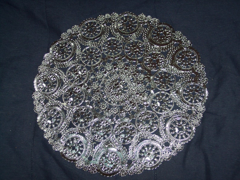 Silver Foil Paper Doilies,round,12 Inch Dia,6/pkg,weddings ...