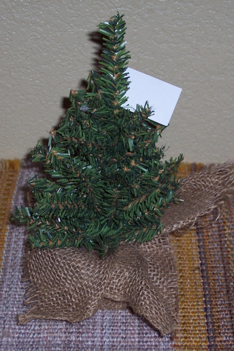 8 inch craft pine trees w burlap bottomwired | Etsy