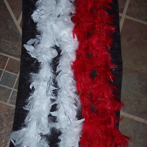 Feather Mini Boa,4 Ft,25gm,red,white,crafts,costume Trim,holiday,sewing ...