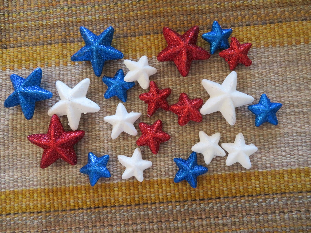 Patriotic Glittered Styrofoam Stars,table Scatter,bowl Filler,craft ...