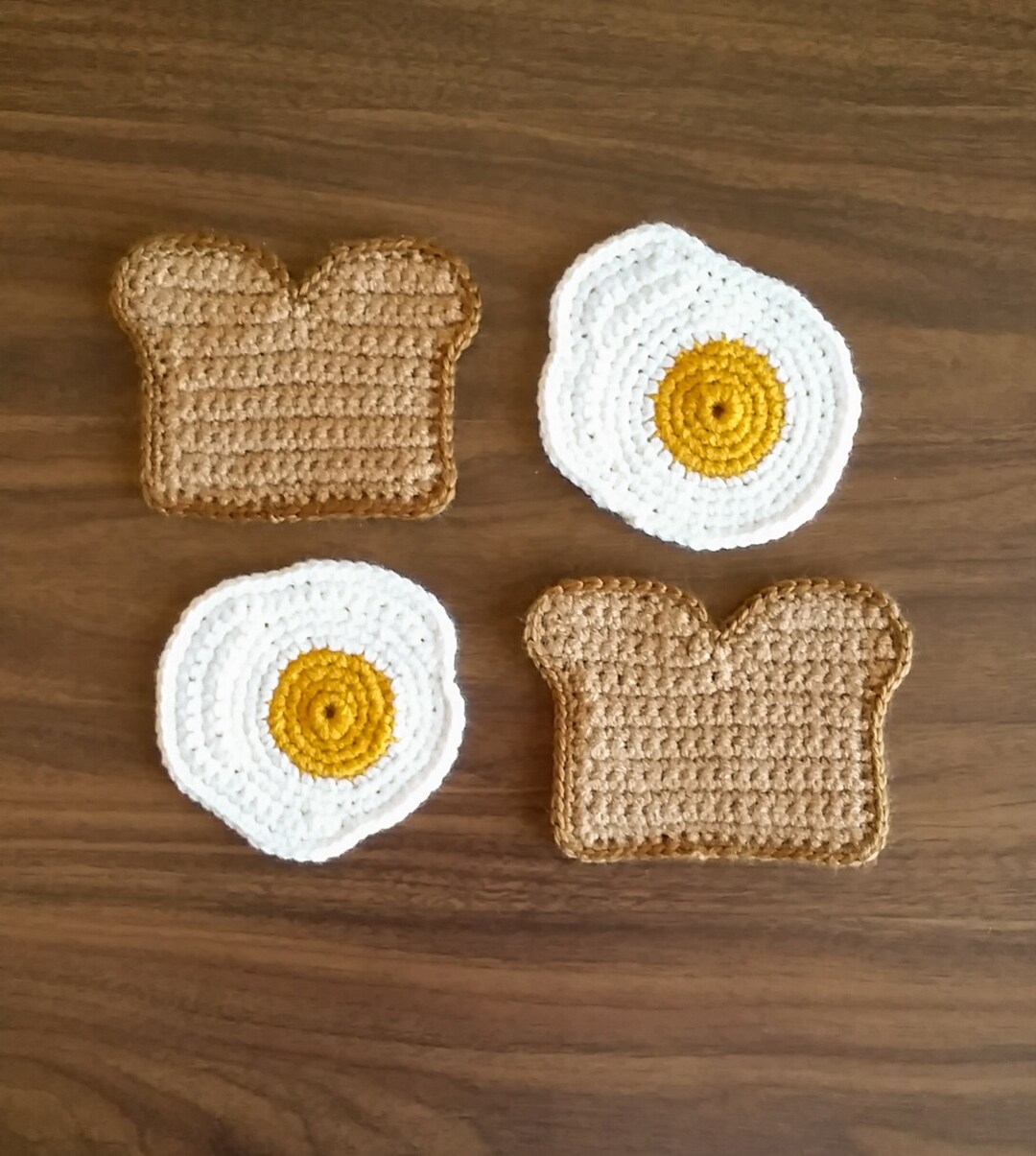 Toast and Egg Coaster Set Made to Order - Etsy
