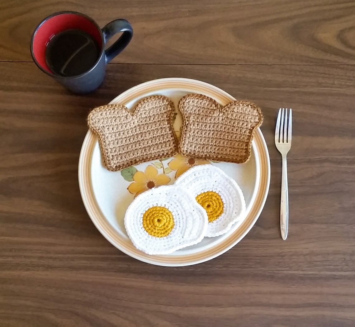 Toast and Egg Coaster Set Made to Order | Etsy