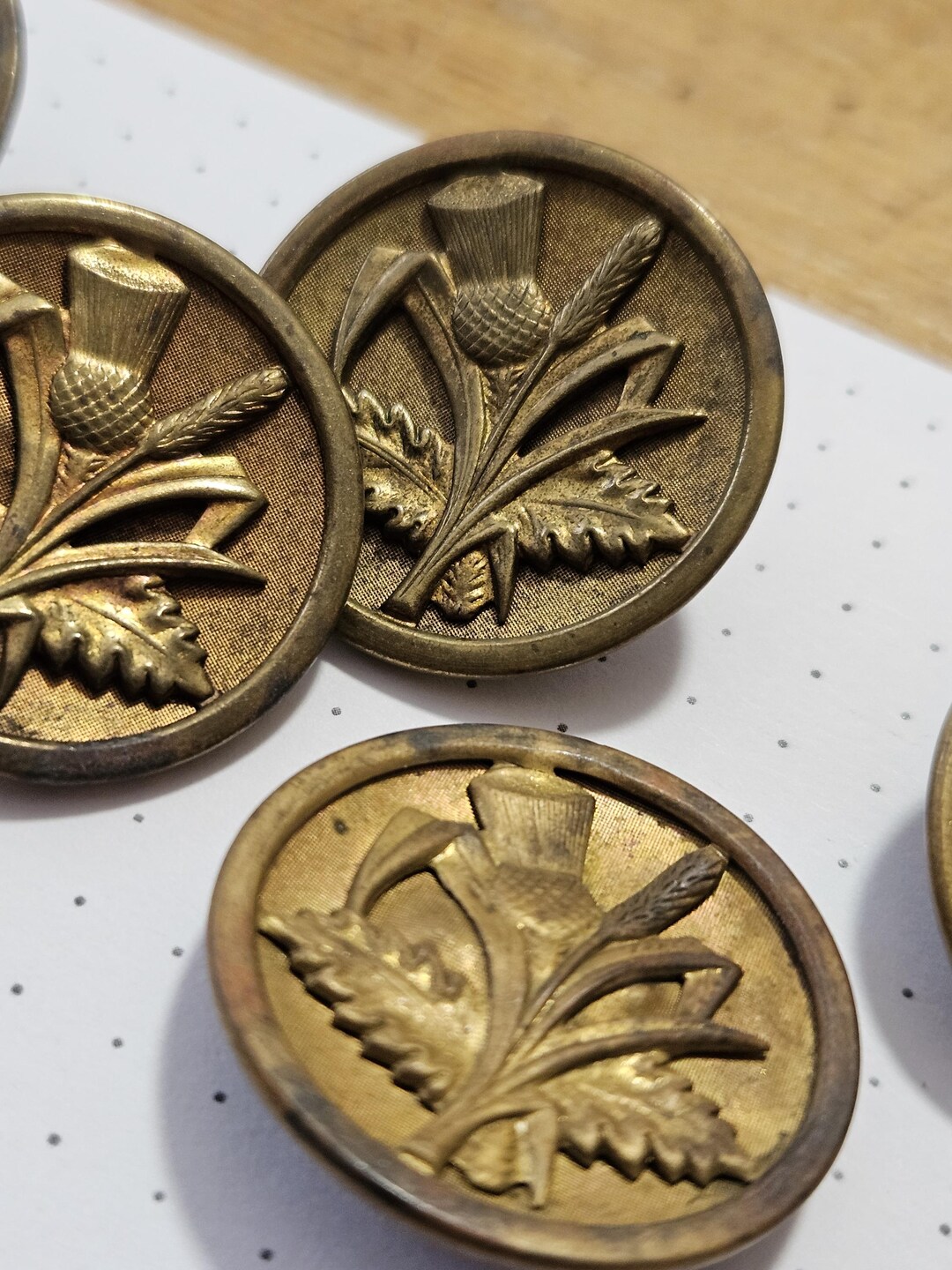 Vintage Thistle Buttons for Accents and Traditional Garments, 3 Kinds ...