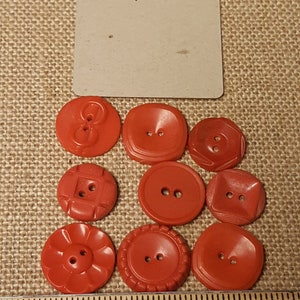 Red Vintage Plastic Button Assortment Including Bakelite - Etsy