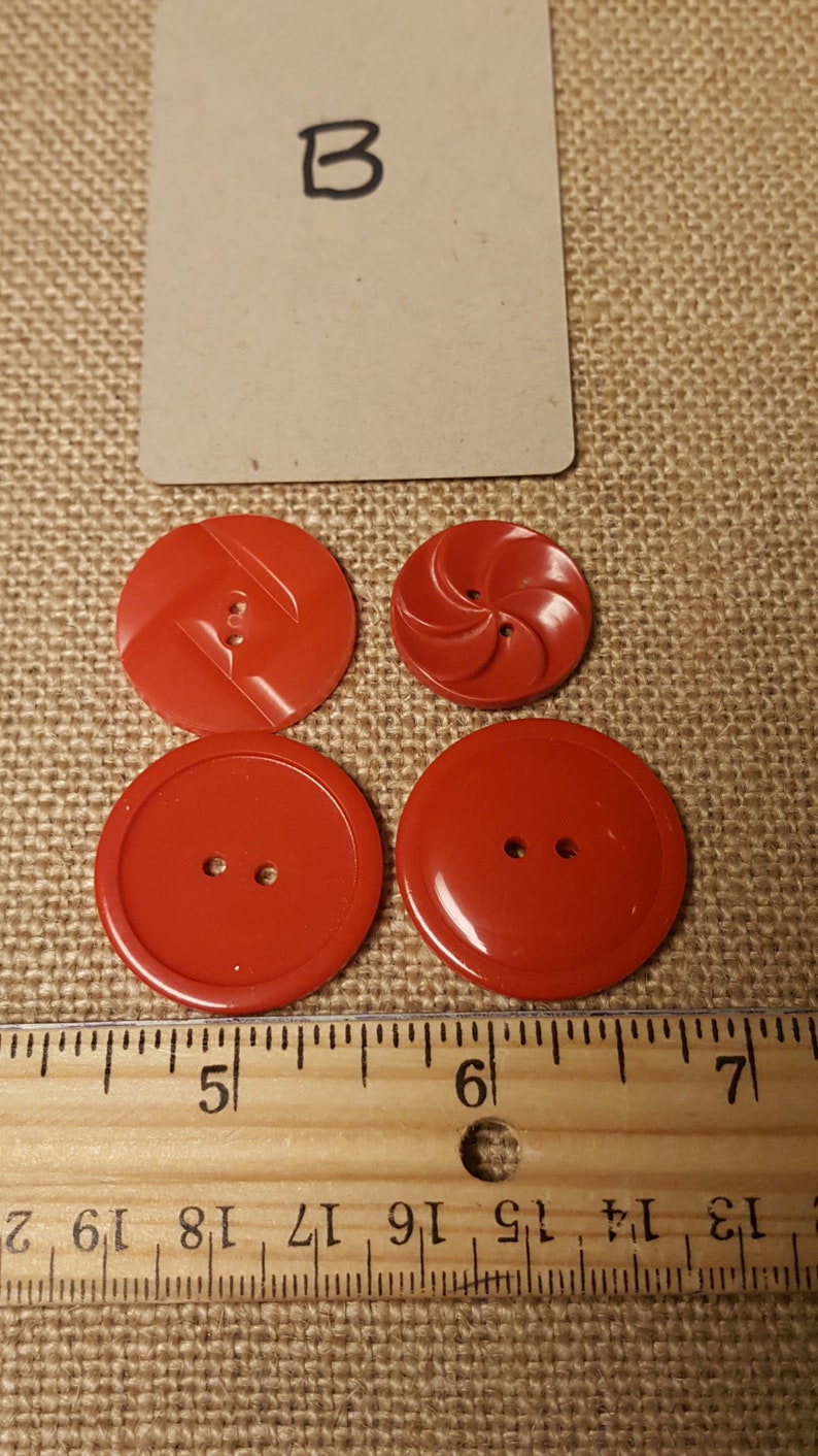 Red Vintage Plastic Button Assortment Including Bakelite | Etsy