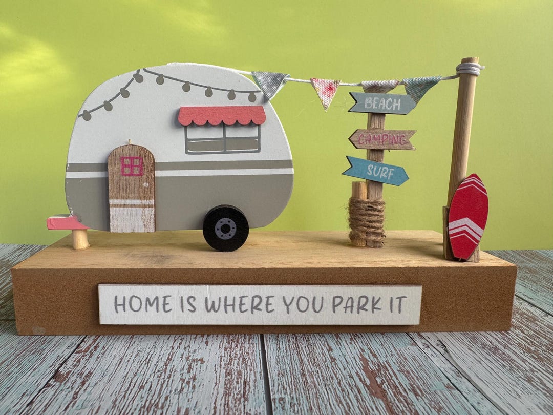 Caravan Scene Plaque Home is Where You Park It Touring Caravan Scene - Etsy