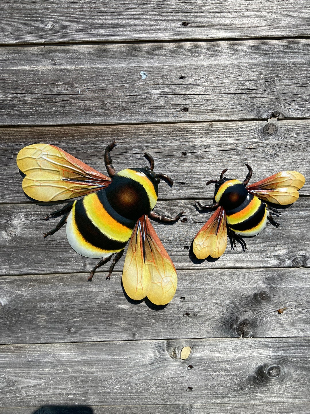 Garden Bumble Bee Wall Art Ornaments Pair - Etsy UK