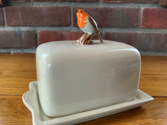 Robin Butter Dish Robin Garden Bird Butter Dish - Etsy