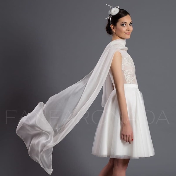 White Chiffon Scarf - Etsy