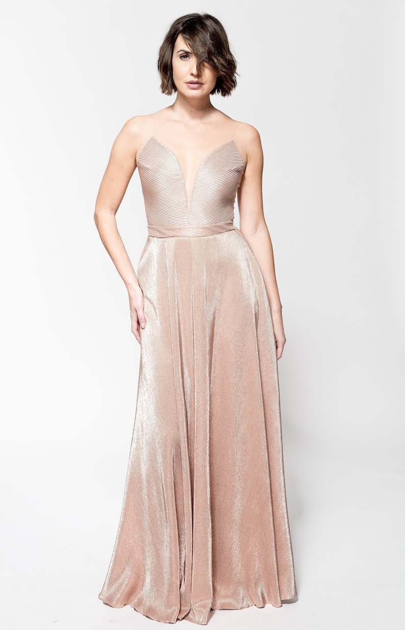 Shiny Bodysuit Rose Gold Body Metallic Top Wedding - Etsy